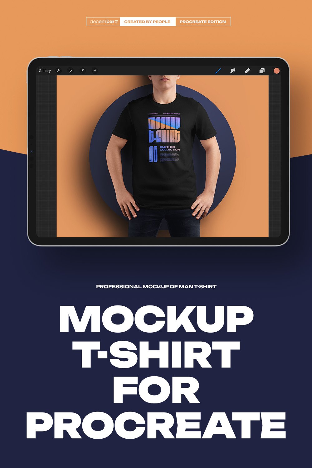 5 Mockups Man T-Shirt for Procreate