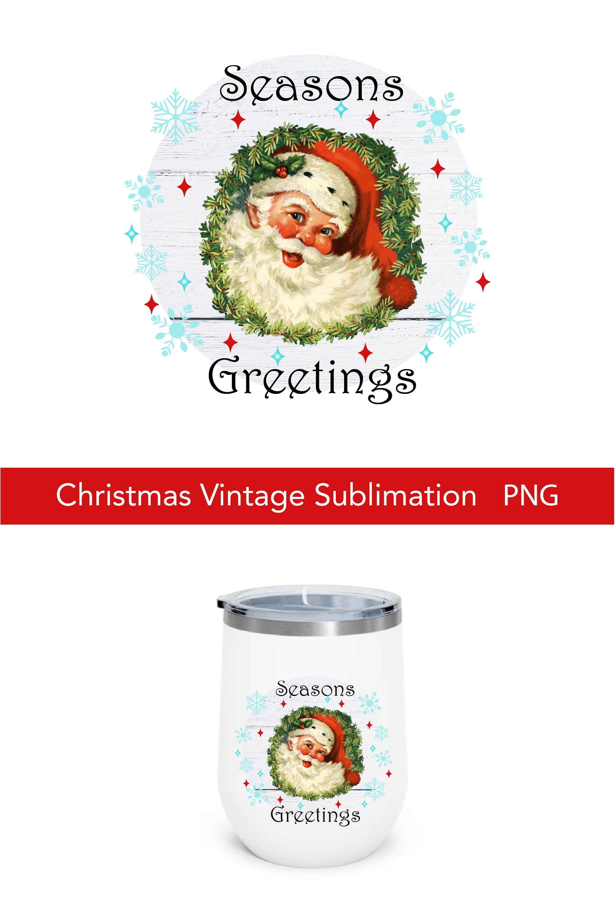 Seasons Greetings PNG. Christmas Round Sign PNG.