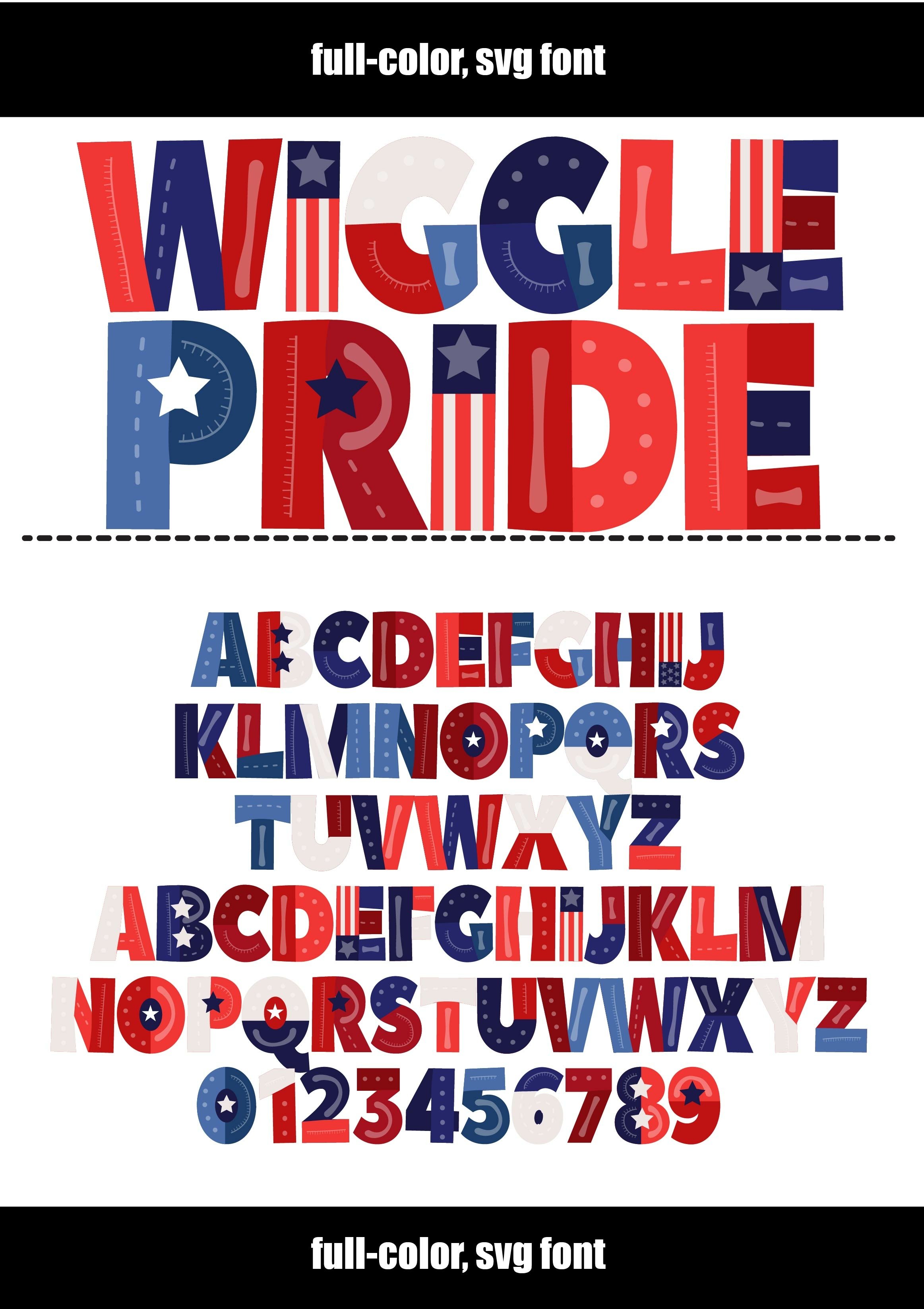 Full Color SVG patriotic font