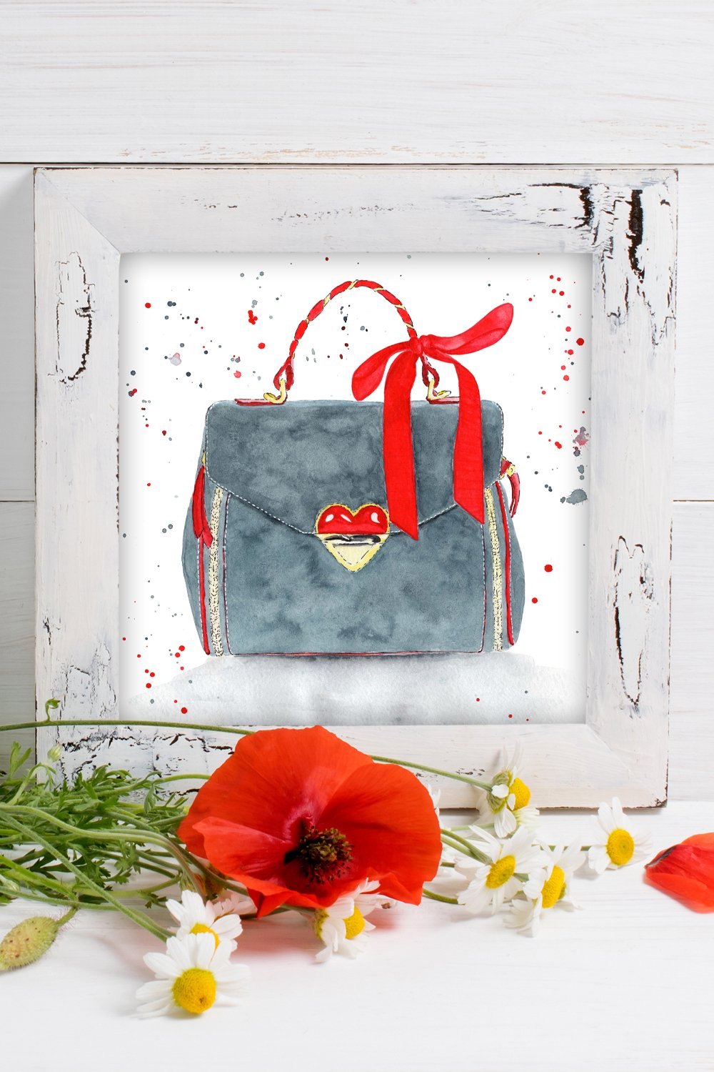 Watercolor Handbag Print, Watercolor Fashion Wall Art, Print