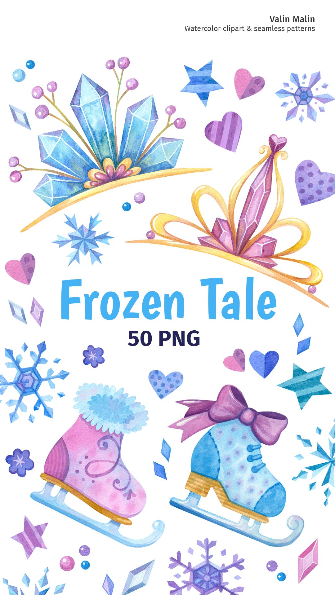 Frozen Fairy Tale - Watercolor Clipart PNG