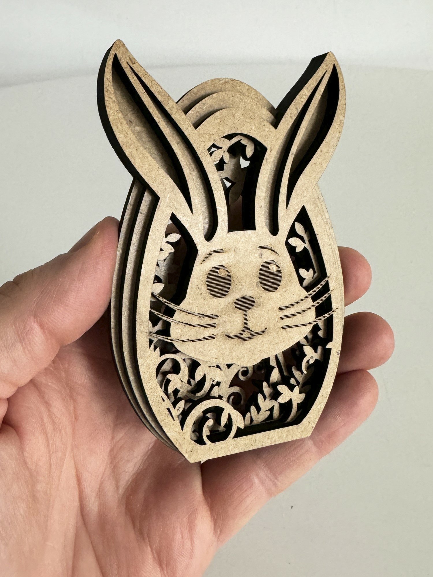 Multilayer Easter Egg with Cute Bunny