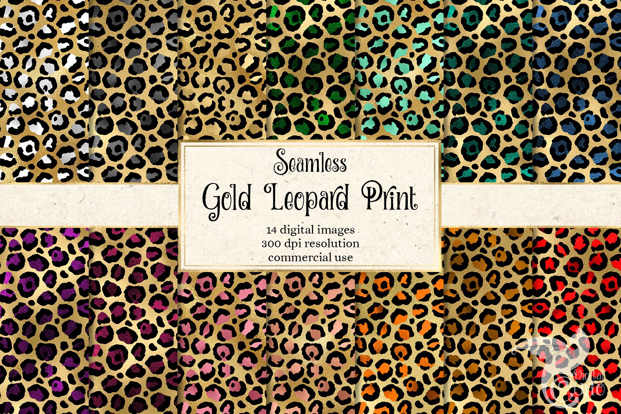 Gold Leopard Print Digital Paper (864740)