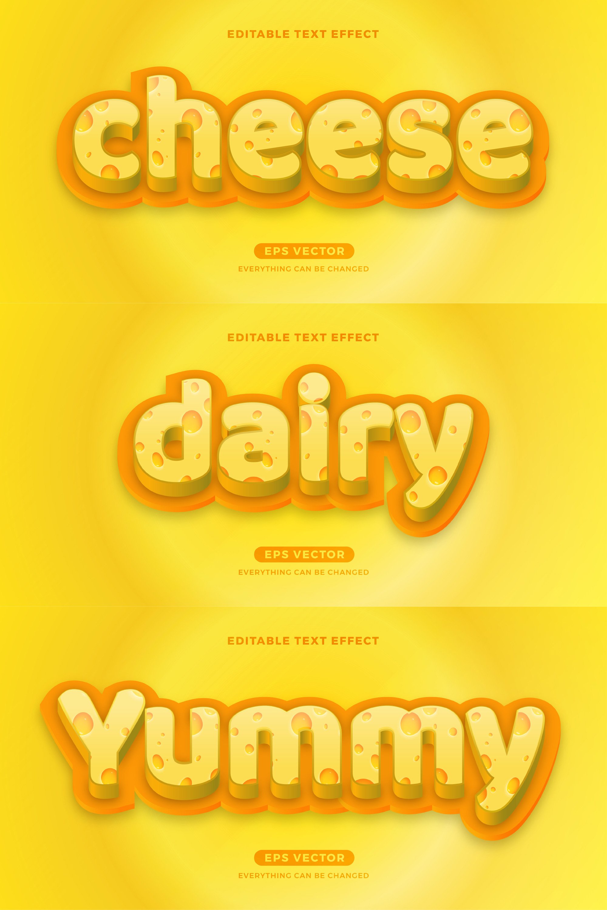 Cheese editable text effect vector template