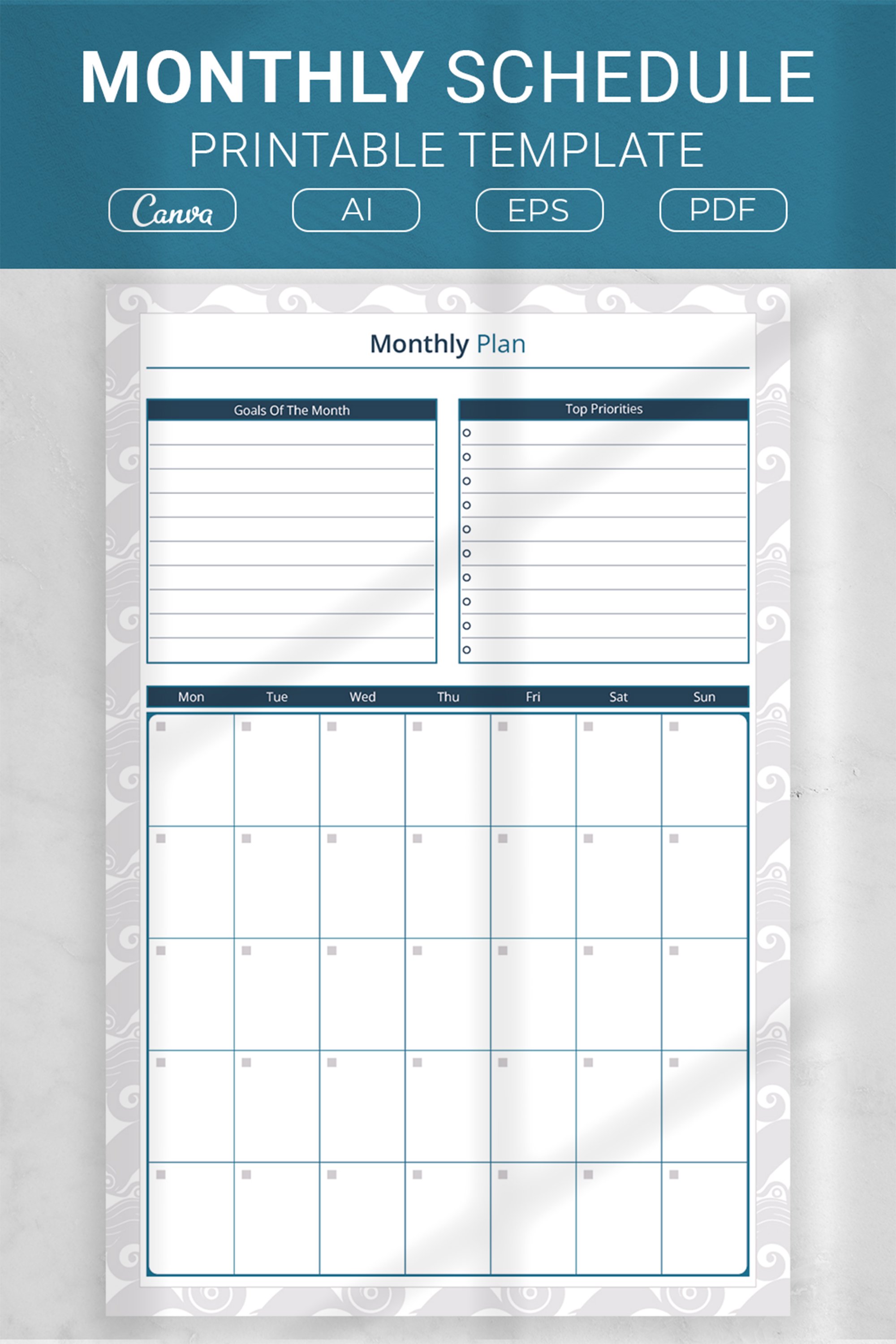 Monthly Schedule Planner