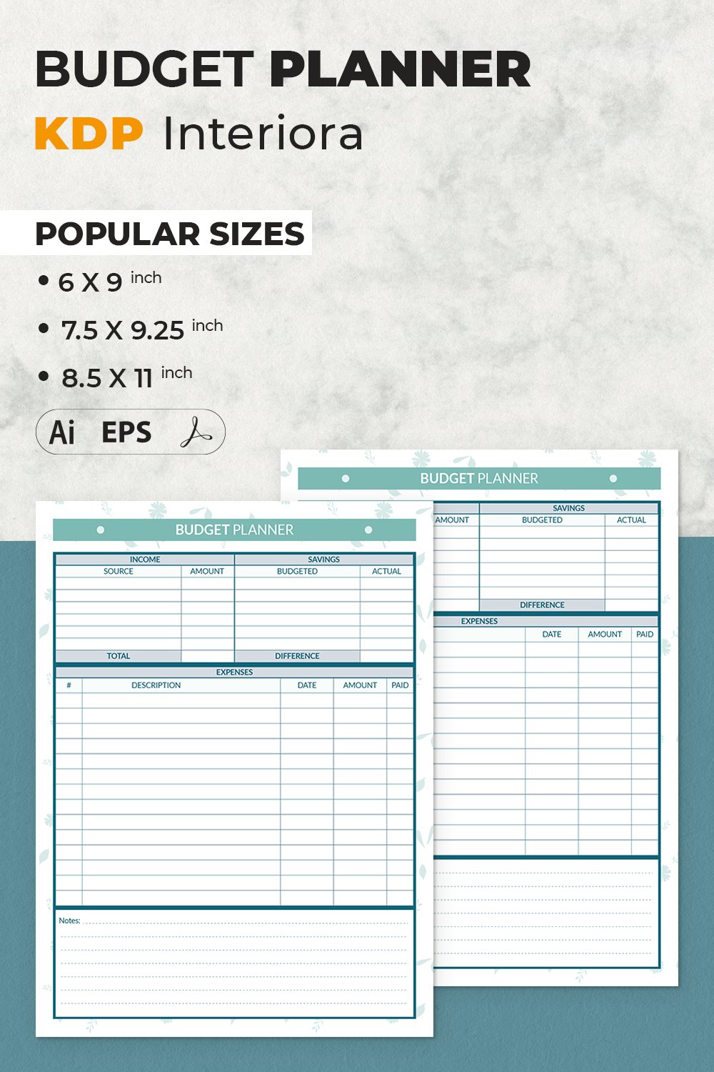 Budget Planner | KDP Interior Template