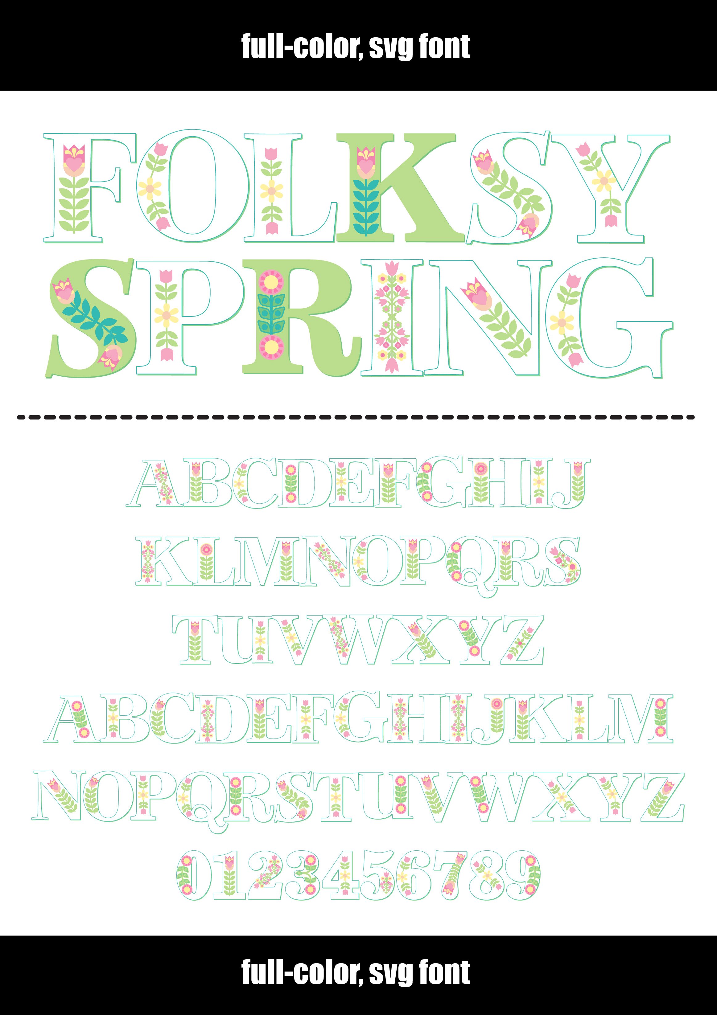 Full Color SVG floral font