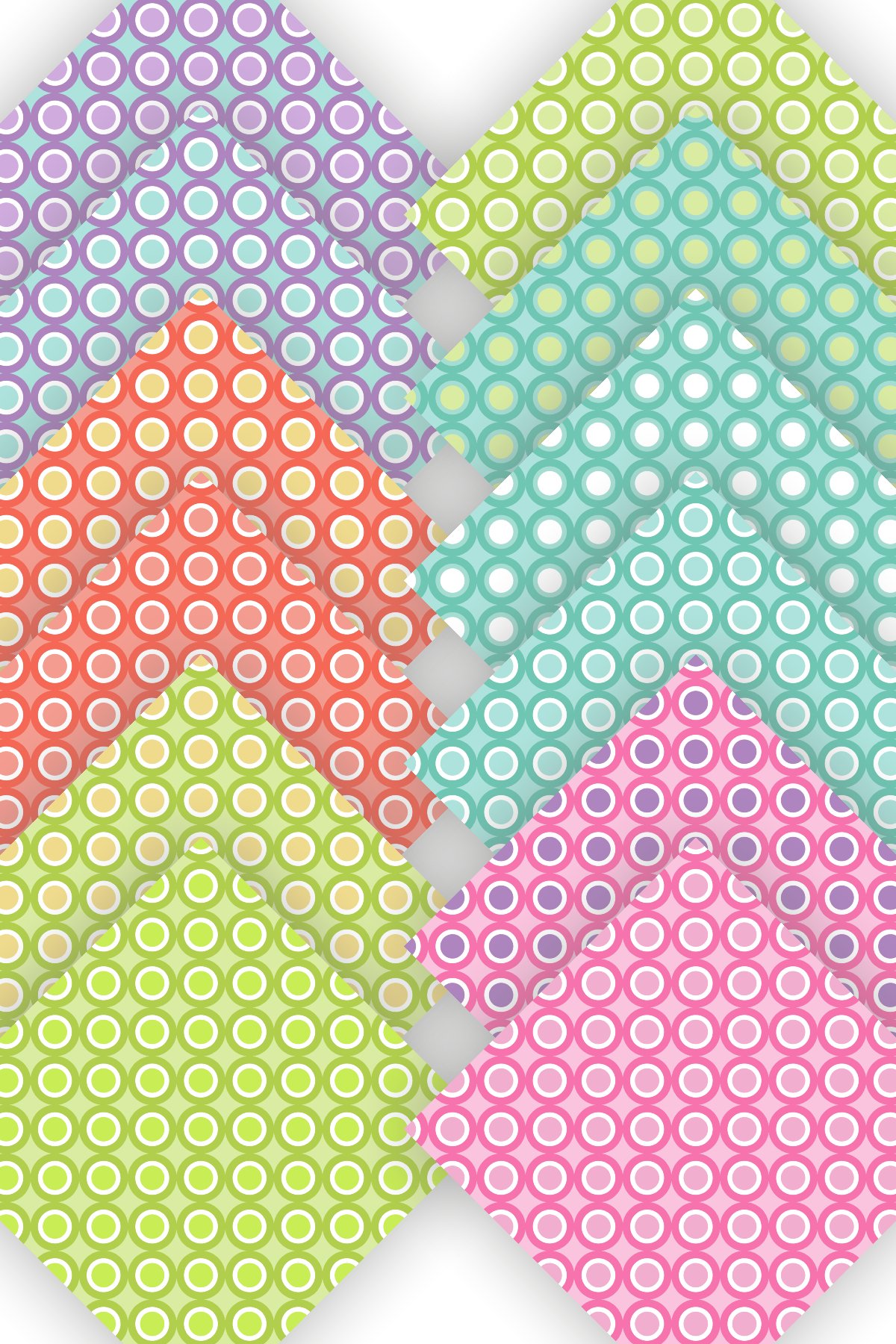Spring Pastel Dotted Seamless Patterned Papers Set of 12 PNG