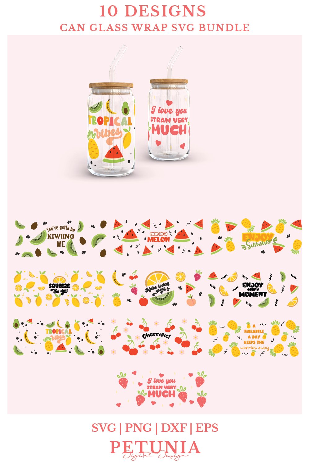 Beer Can Glass Wrap SVG Bundle | Glass Can Wrap SVG