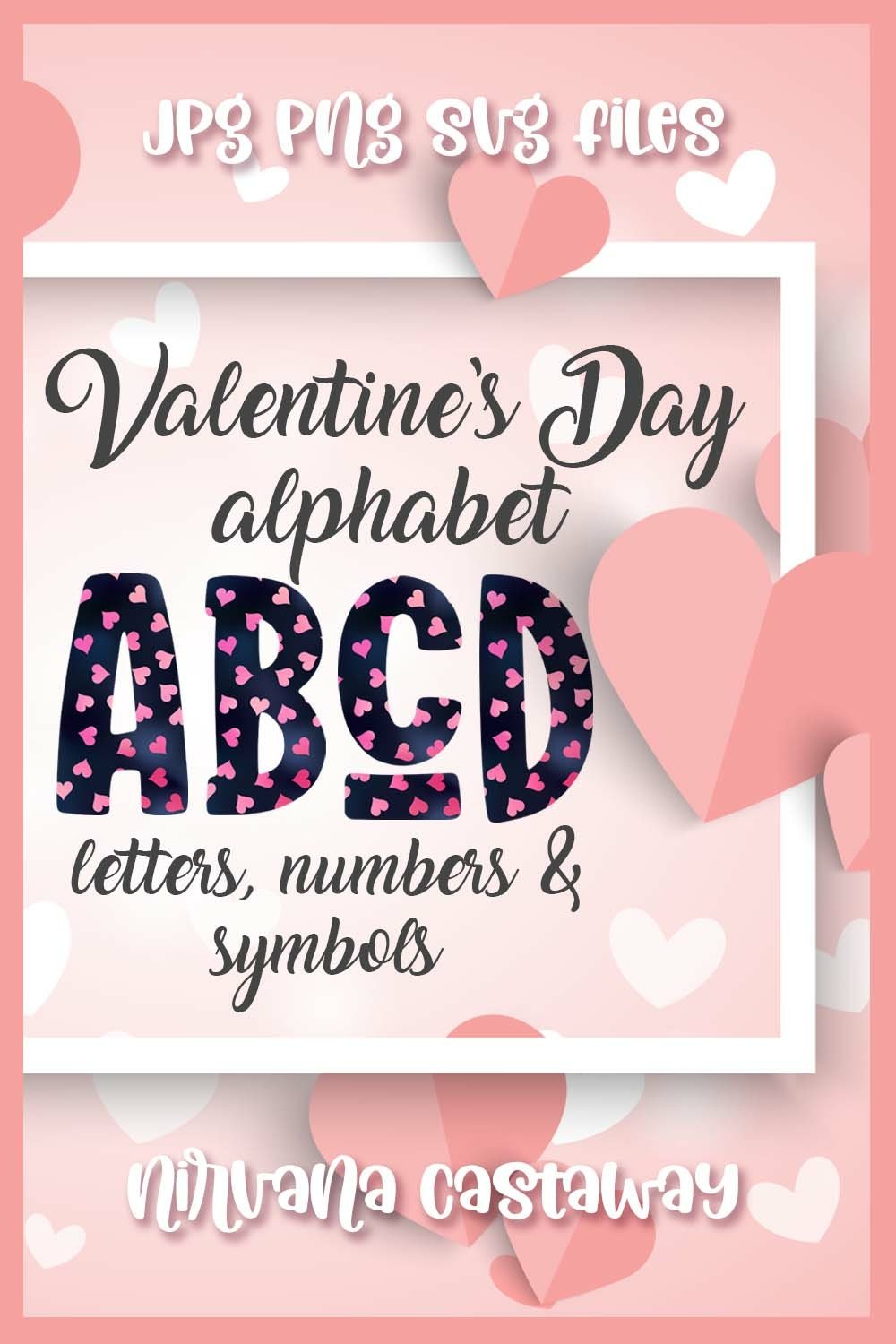 Valentine's Day Alphabet Litters Numbers Symbols PNG