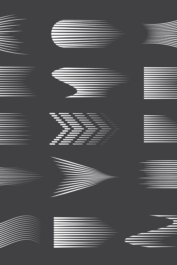 Speed lines. Drawn halftone gradient cartoon lines manga com