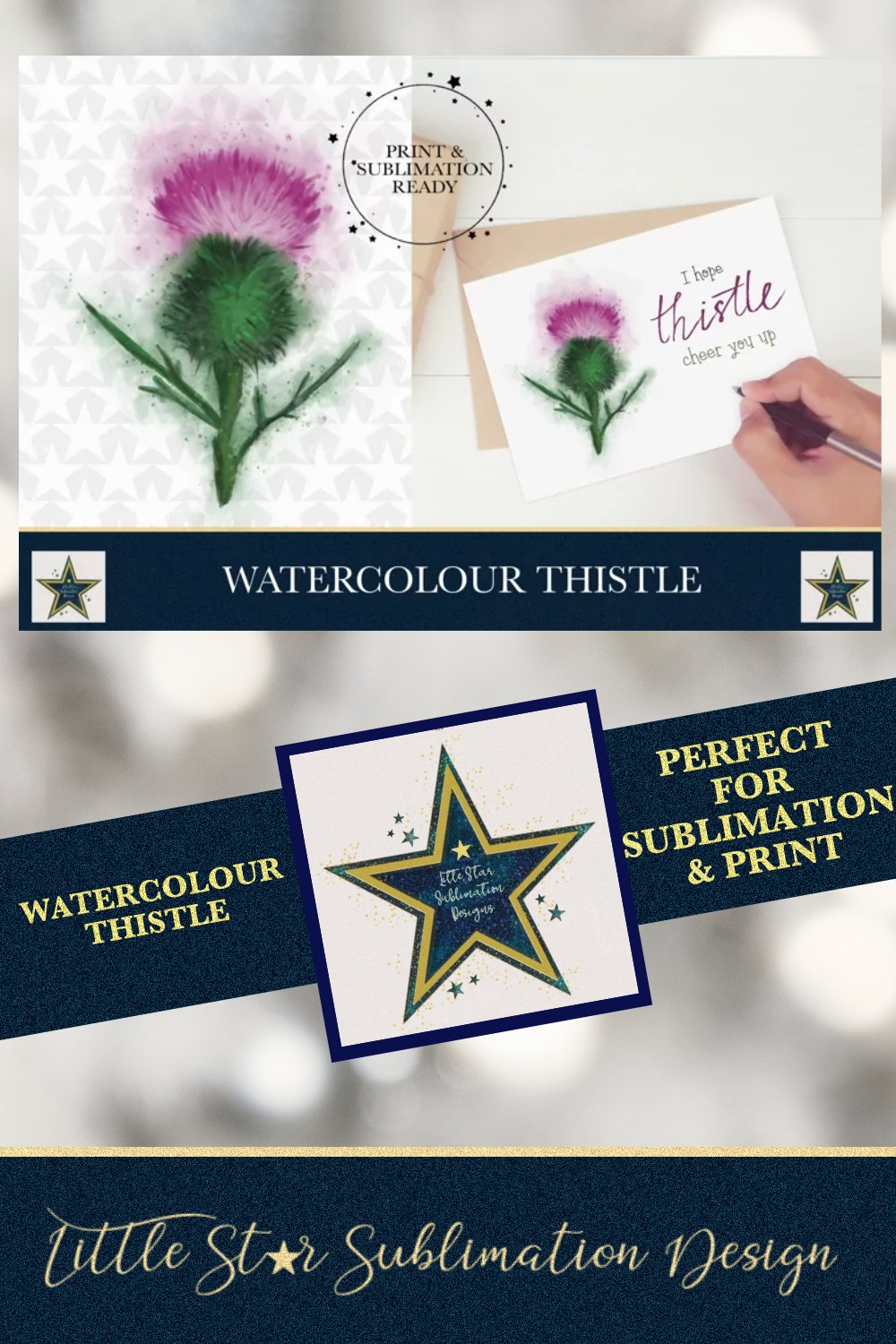 Watercolour Thistle Design
