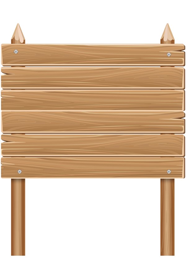 Wooden blank sign board isolated on white