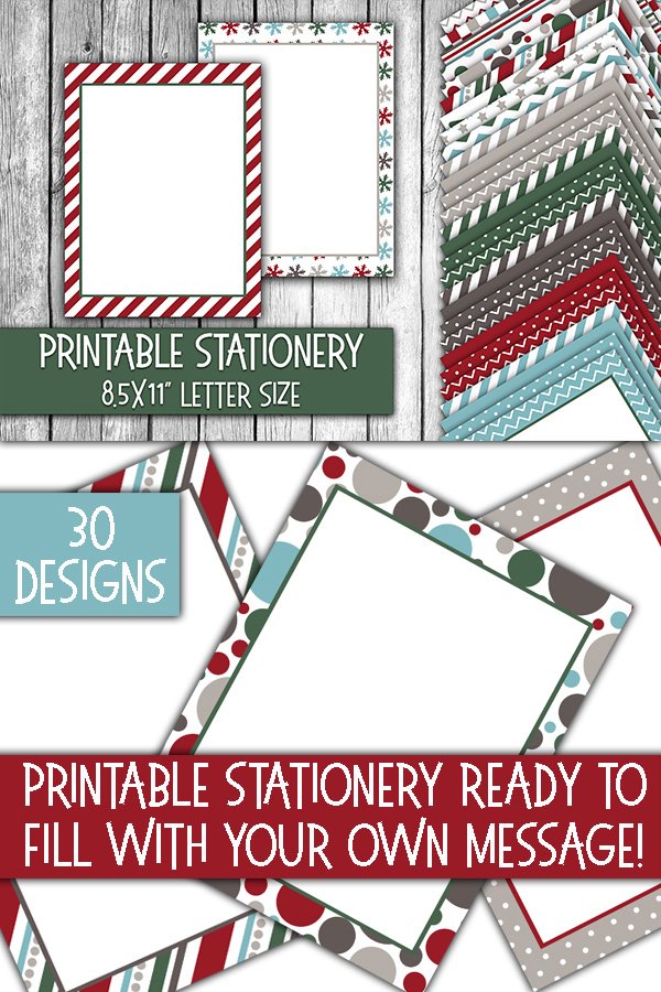 Winter Colors Christmas Stationery Paper