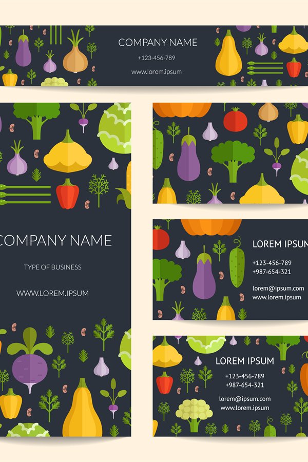 Vector identity for healthy, organic food business card, bro