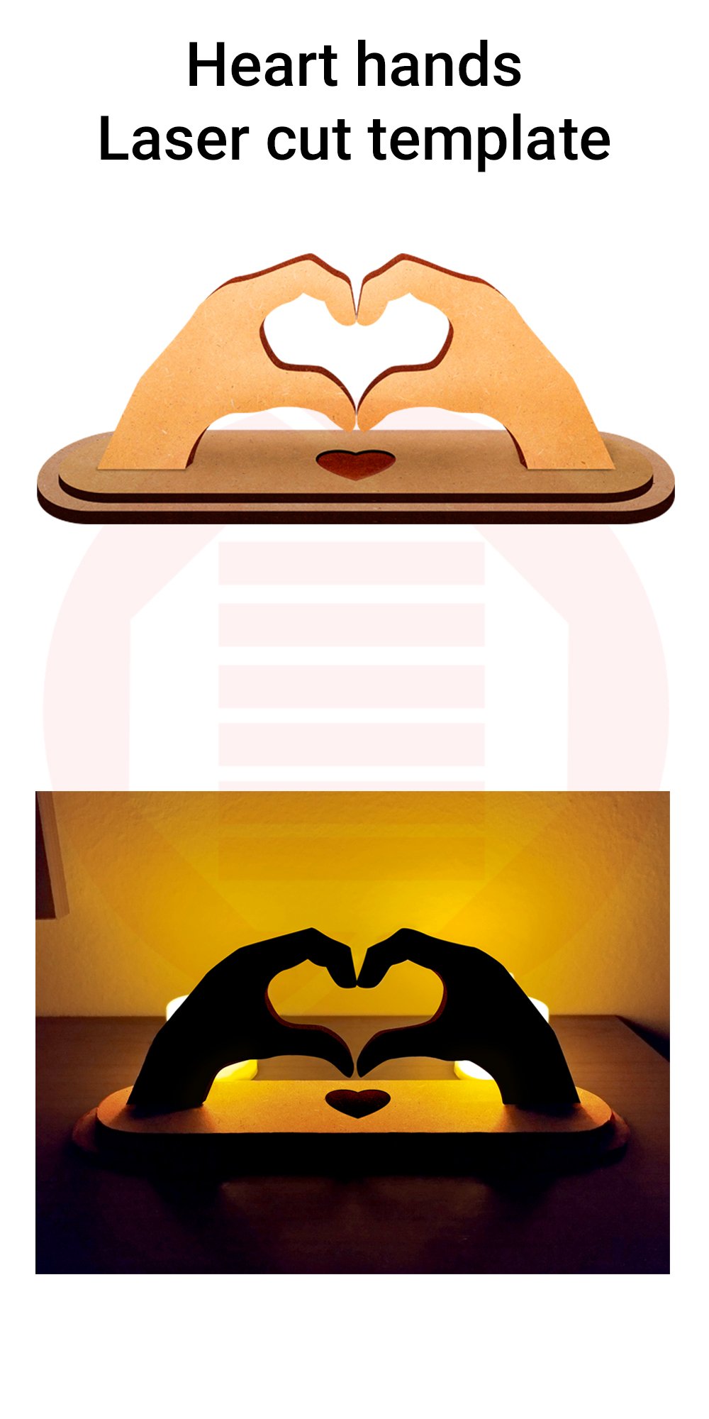 Laser cut Heart hands wedding couple gift laser cut svg
