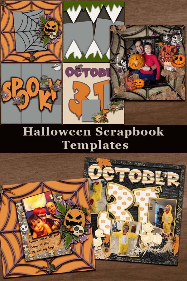 Halloween Scrapbook Templates or Quick Pages