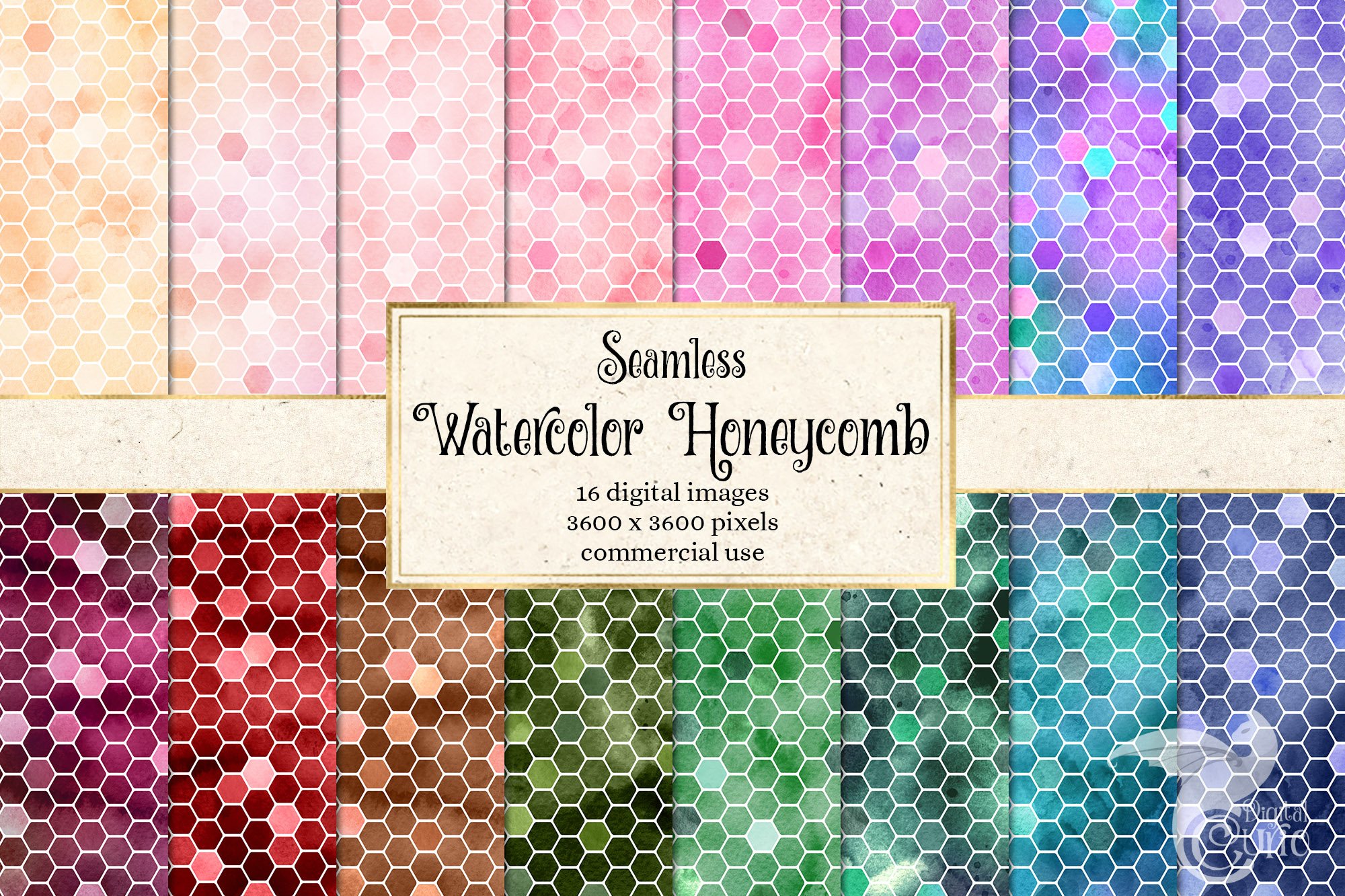 Watercolor Honeycomb Digital Paper