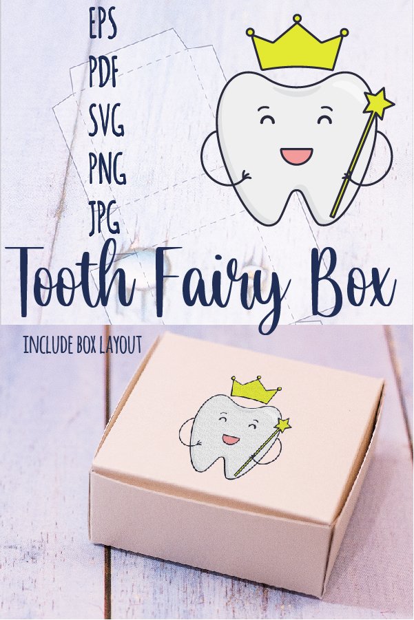 Tooth Fairy Crown Box - SVG, PNG, PDF