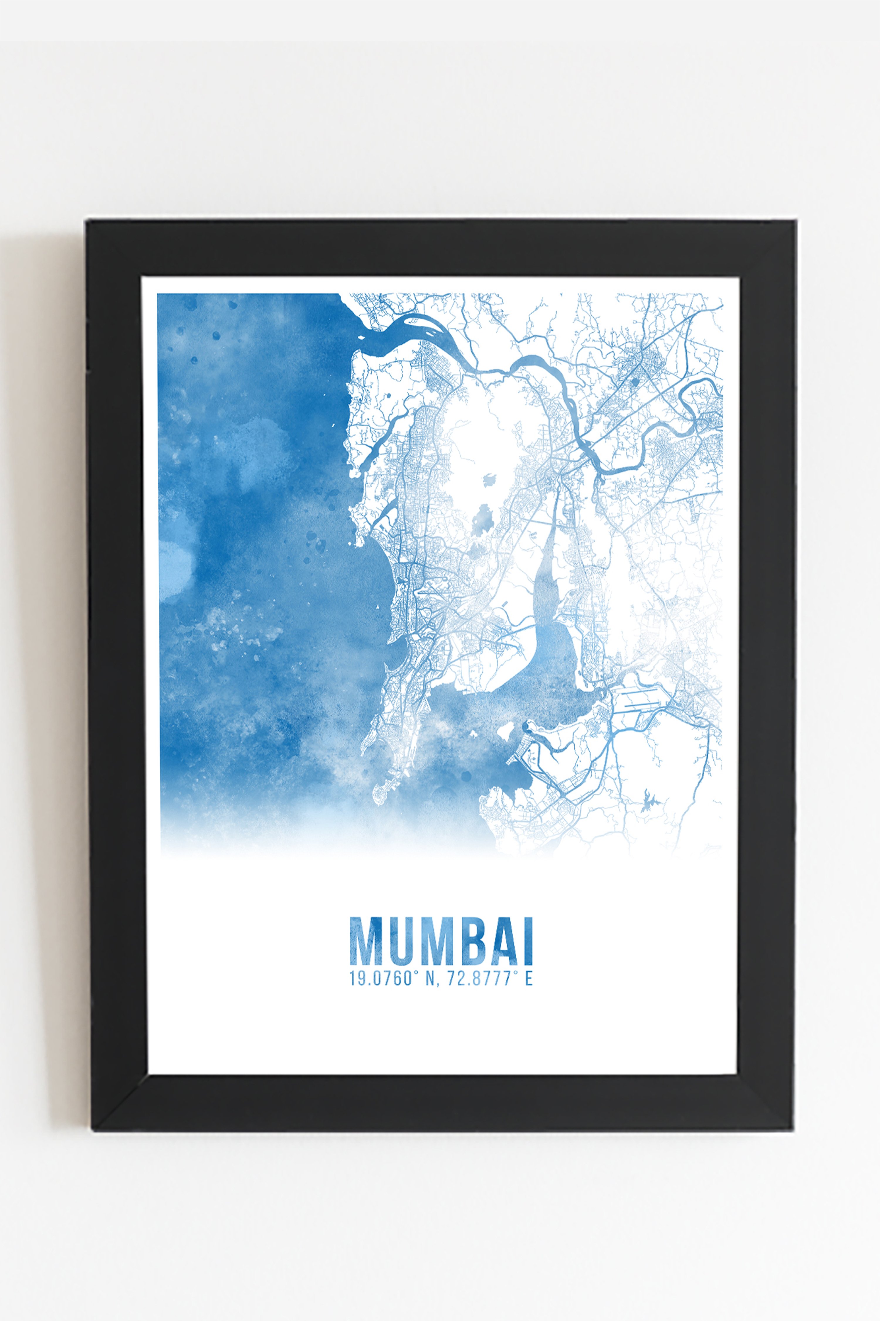 Mumbai Watercolor City Map Poster