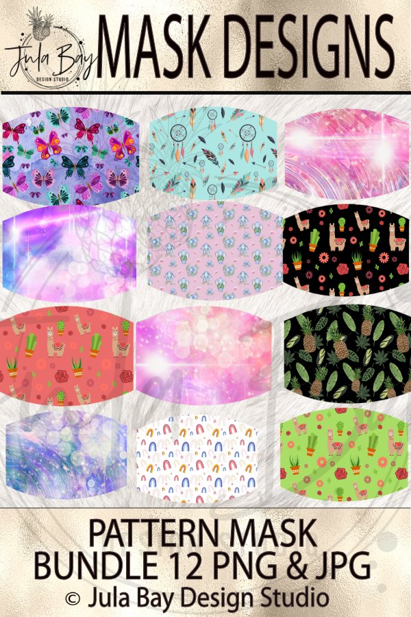 Pretty Mask Designs Sublimation Masks Pattern Mask Bundle