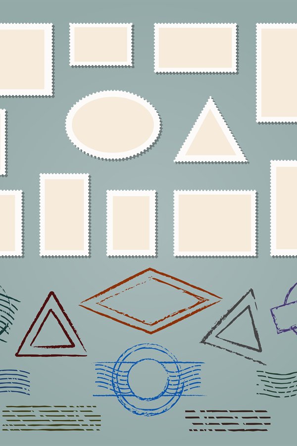Retro postage stamp frames