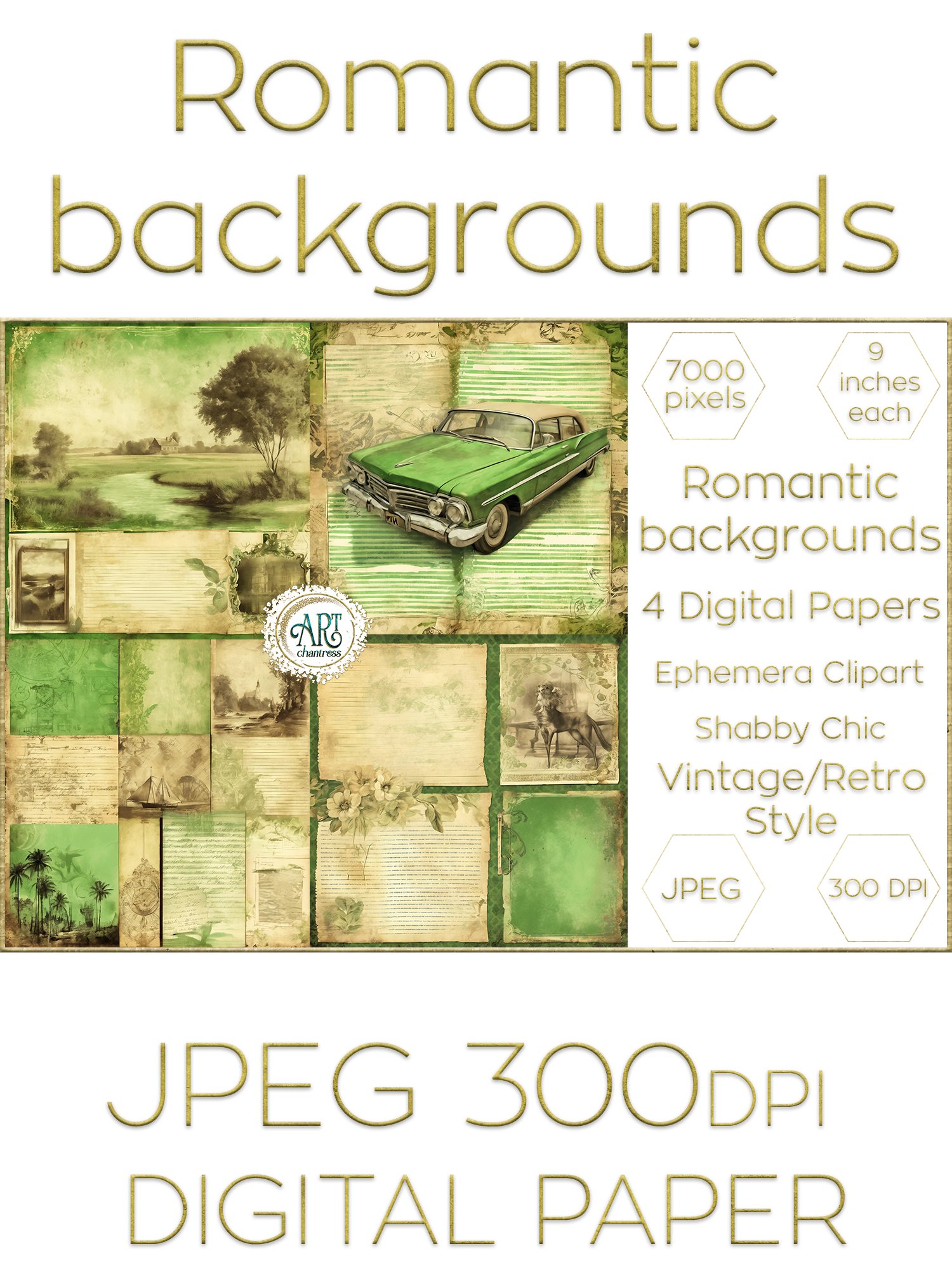 Vintage watercolor digital papers backgrounds soft (2972387)