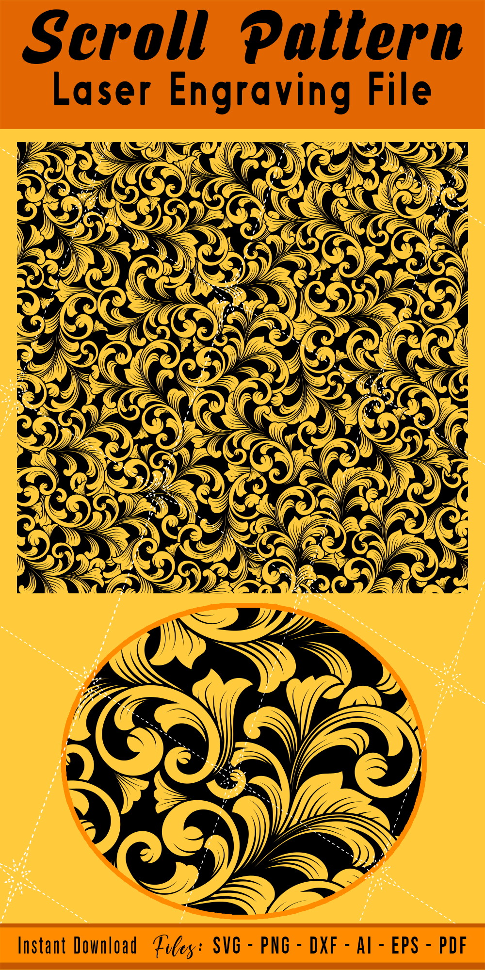 Custom Scrollwork Pattern Firearms Laser Engraving (6465076)