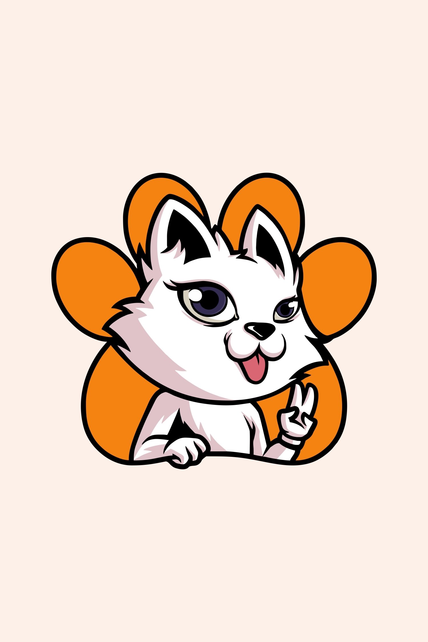 Chibi Cat Mascot Vector Sublimation Design