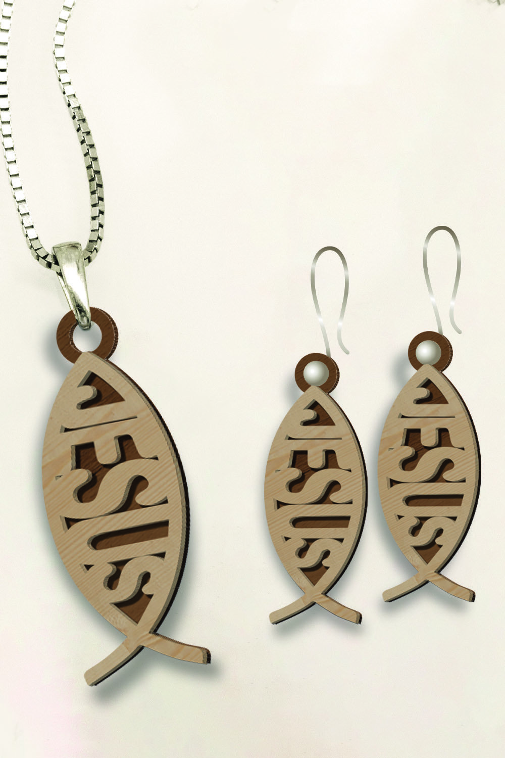 ICHTHYS Multilayer Template, Crafting Jewelry, Laser Cut