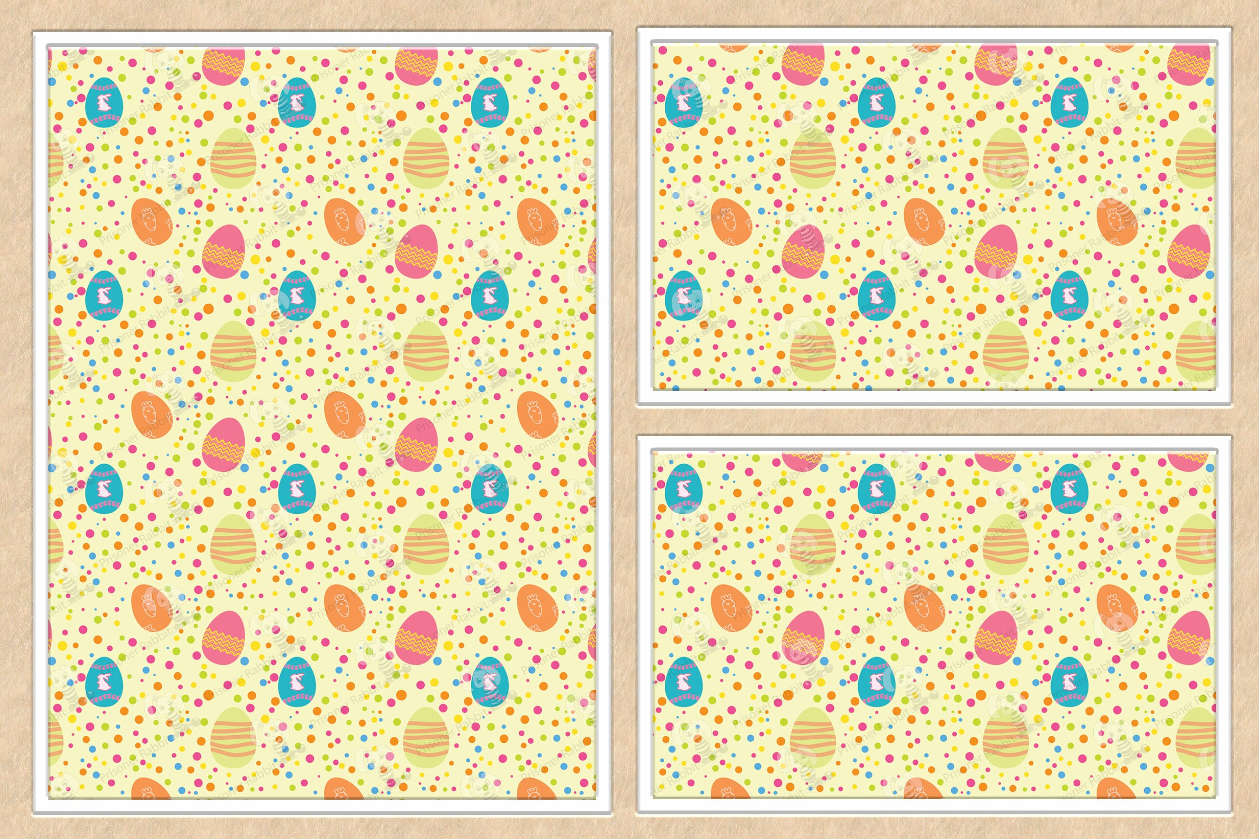 Easter Eggs Bunny Spring Background Seamless Patterns Bundle