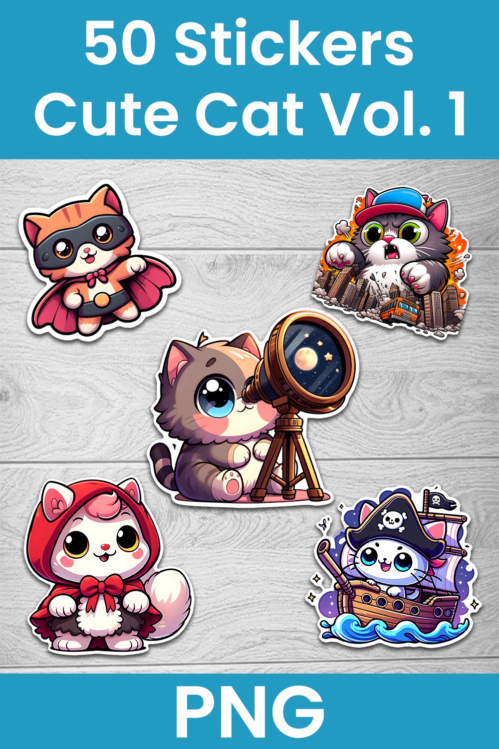 Cute Cat Printable Sticker Bundle | Print And Cut Stickers