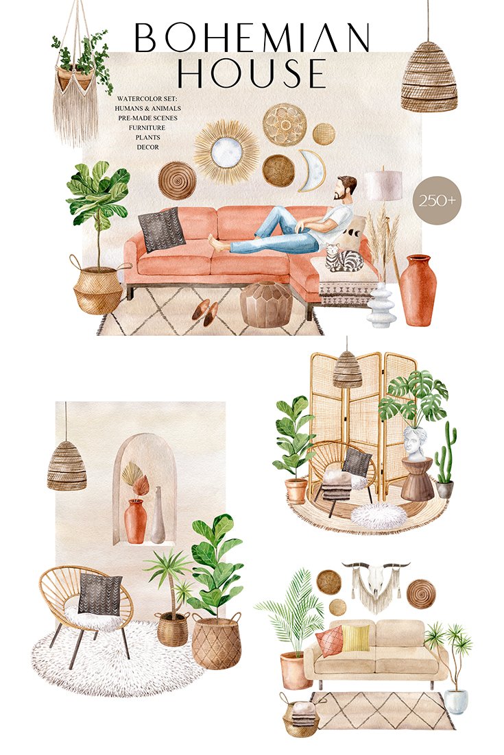 Bohemian House Watercolor set (850087)