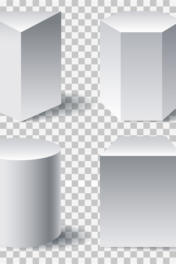 Geometric white 3d shapes