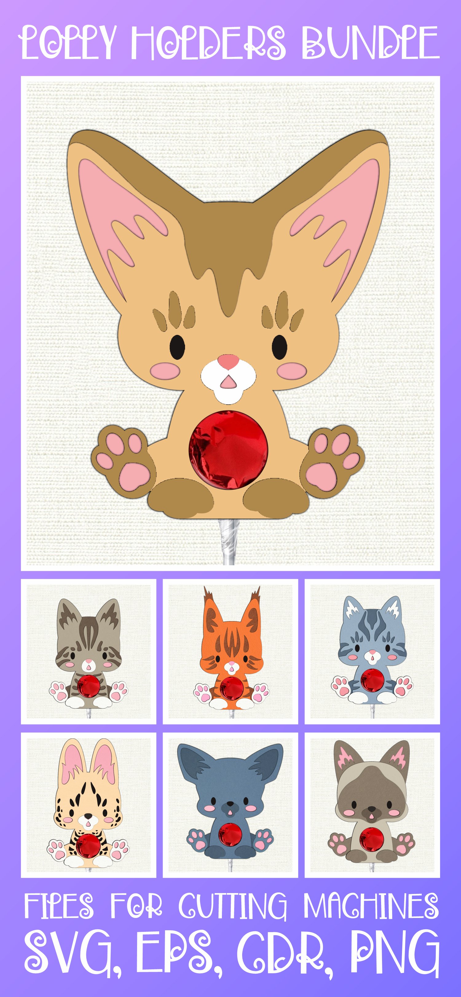 Cute Kittens Lollipop Holder Bundle