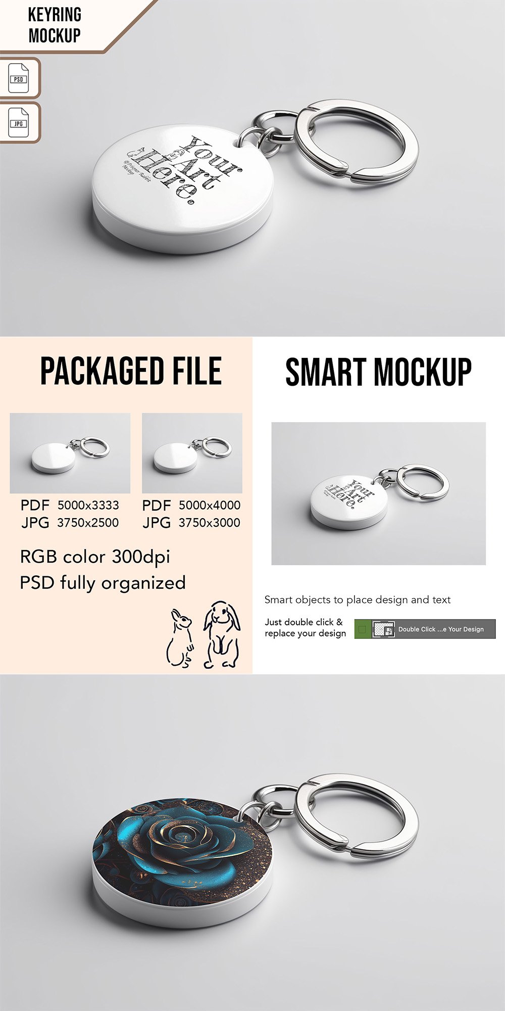 Keyring Smart Mockup PSD & JPG Template Graphic (2770503)
