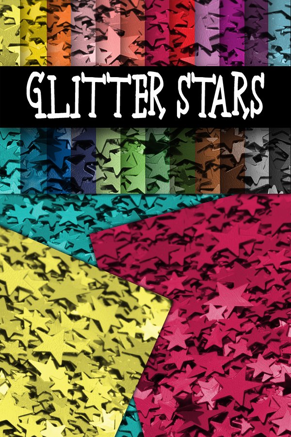 Glitter Stars Textures Digital Paper