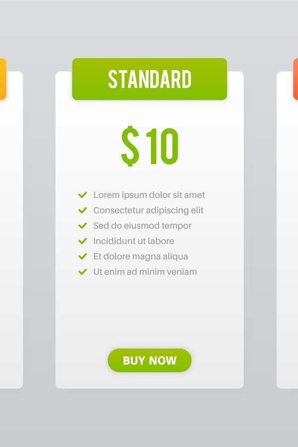 Price plans. Comparison table pricing grid, checklist price