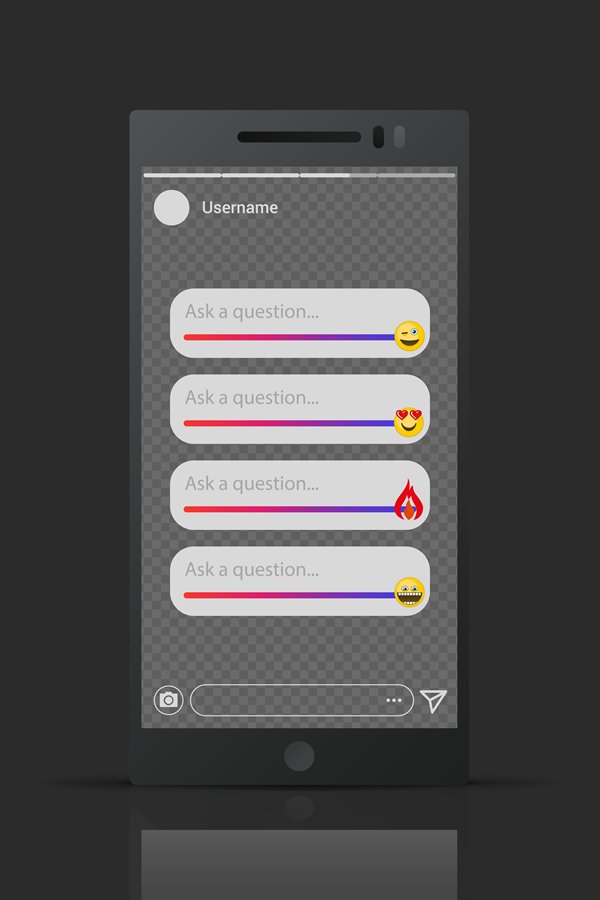 Inspired by instagram - stories emoji sliders vector templat