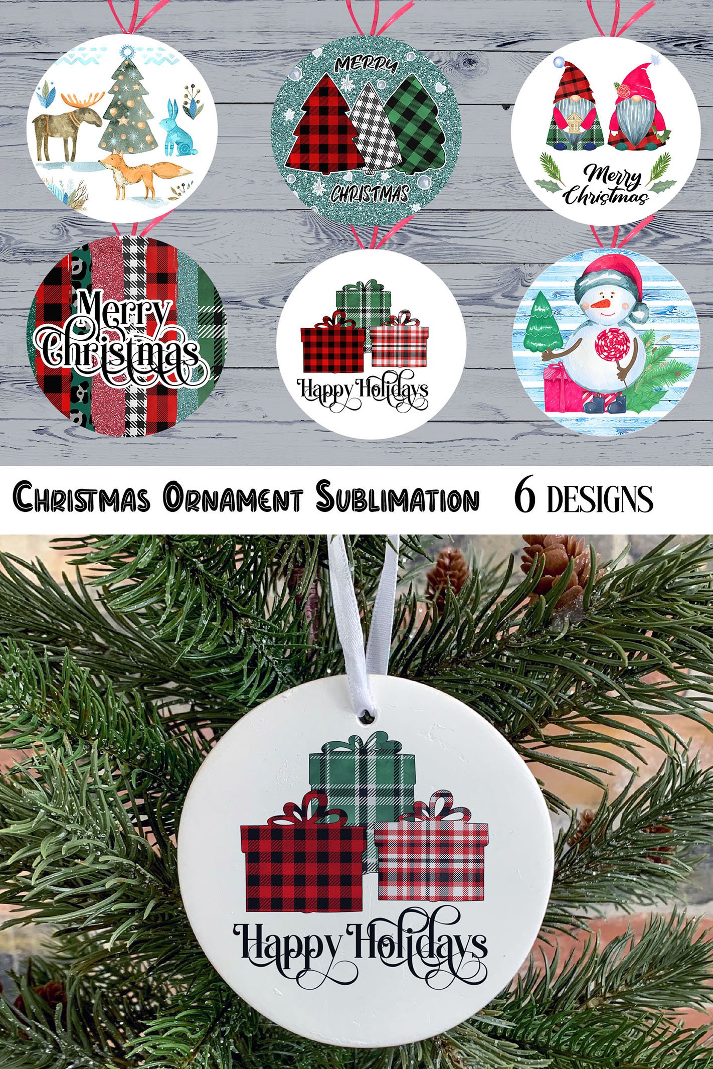 Christmas Ornament Sublimation. Gif tags PNG (1658616)