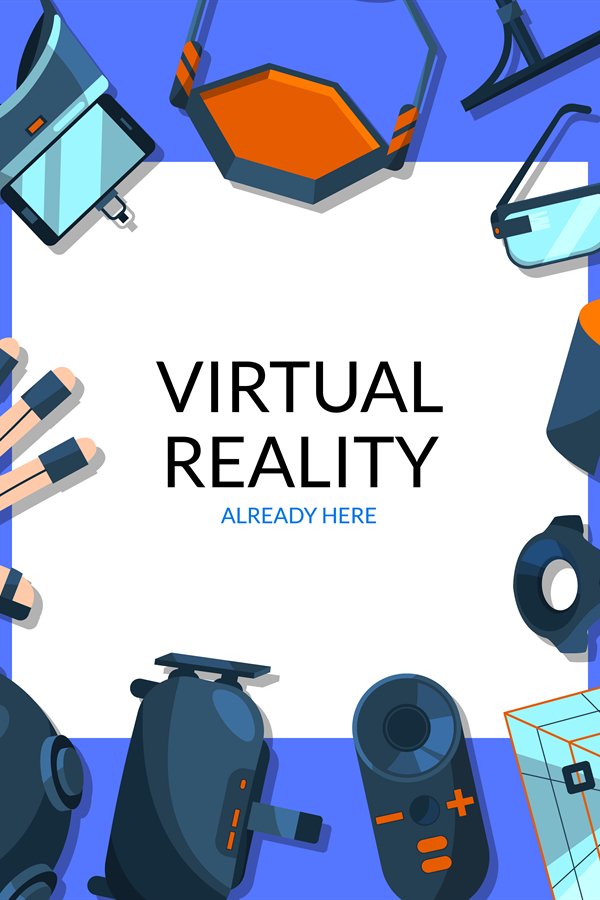 Vector background with flat style virtual reality (850587)