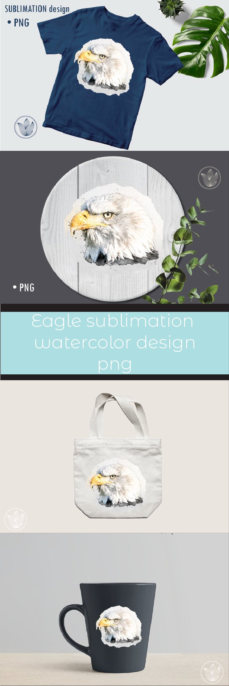 Watercolor Eagle | Animal Sublimation Transfer