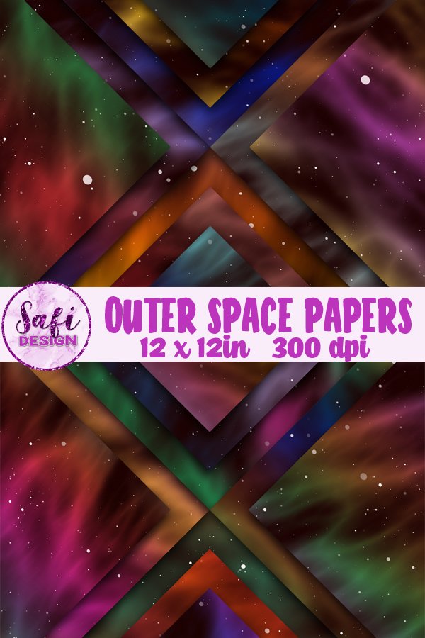 Digital Papers - Outer Space Galaxy Backgrounds