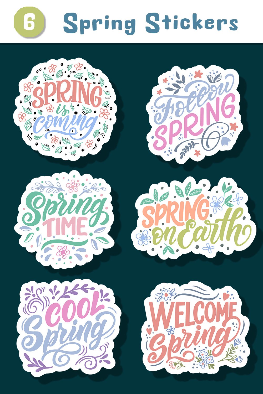 Spring Stickers. Stickers for Cricut