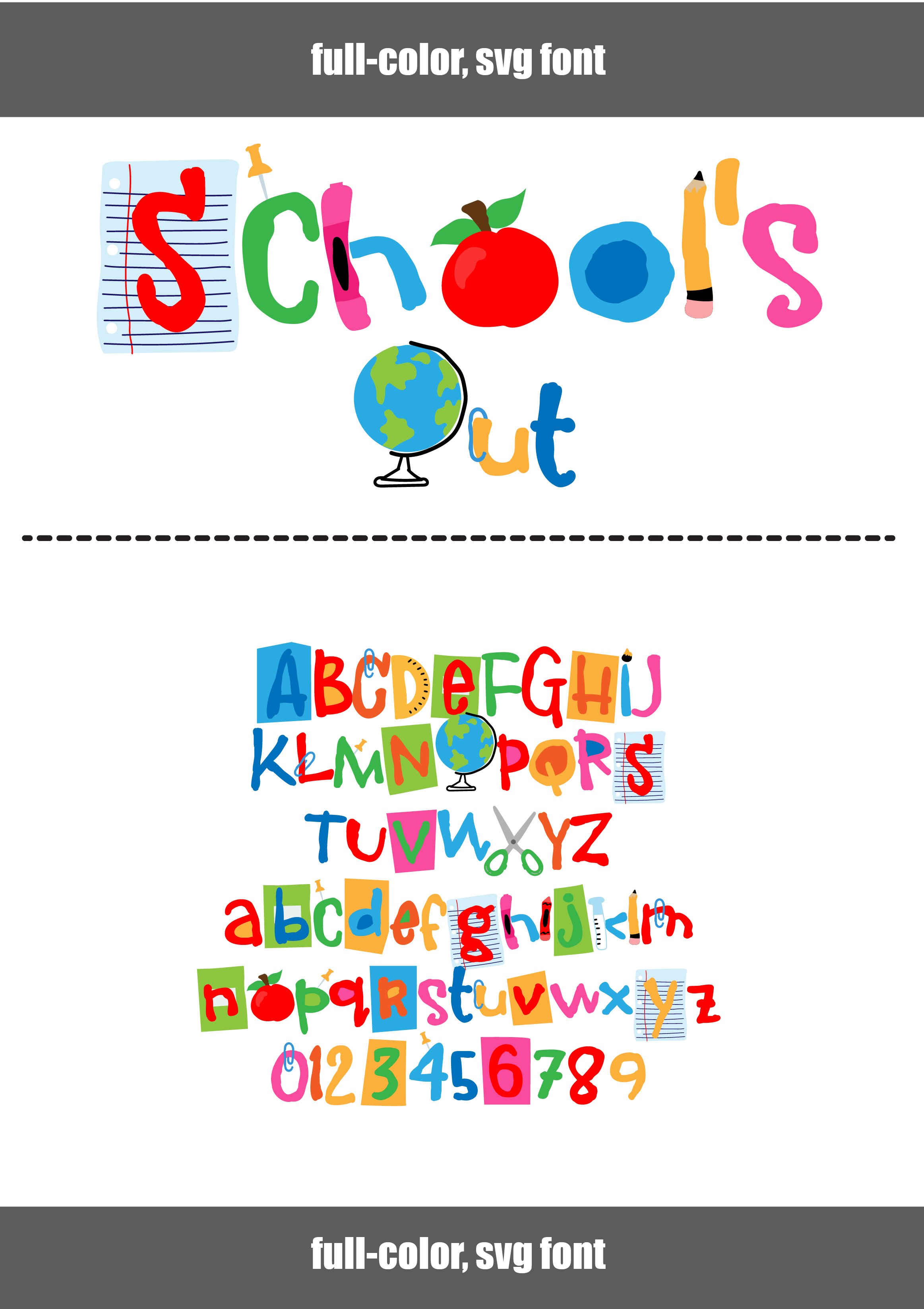 Full Color SVG Font for teachers and school