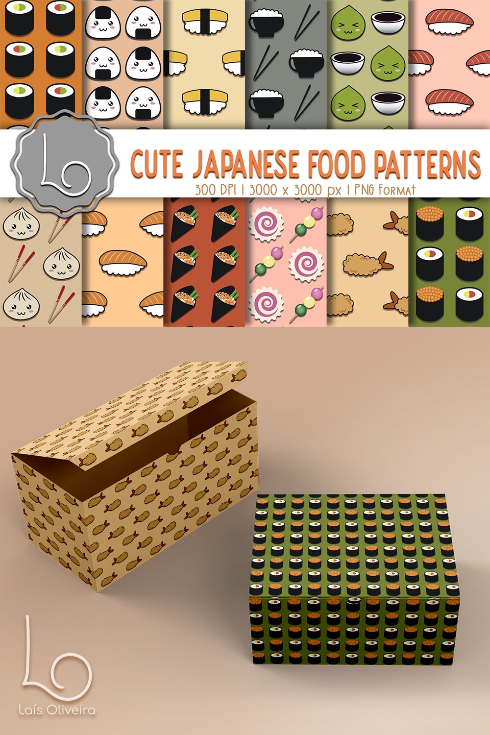 12 Cute Japanese Food Patterns
