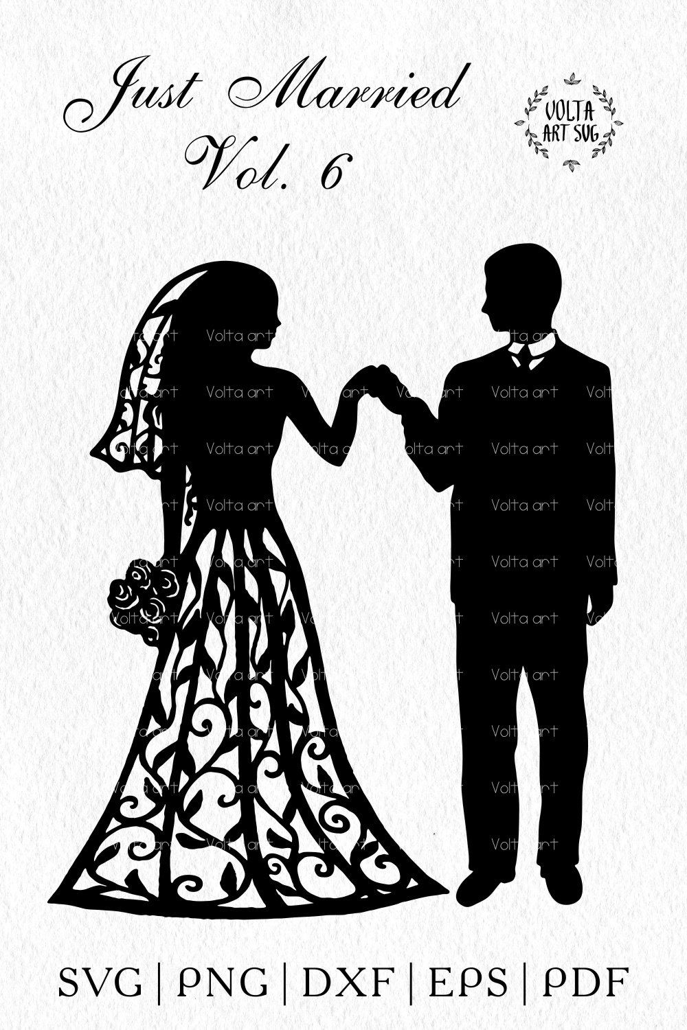 Wedding Couple Svg, Wedding Cake Topper Svg, Just married