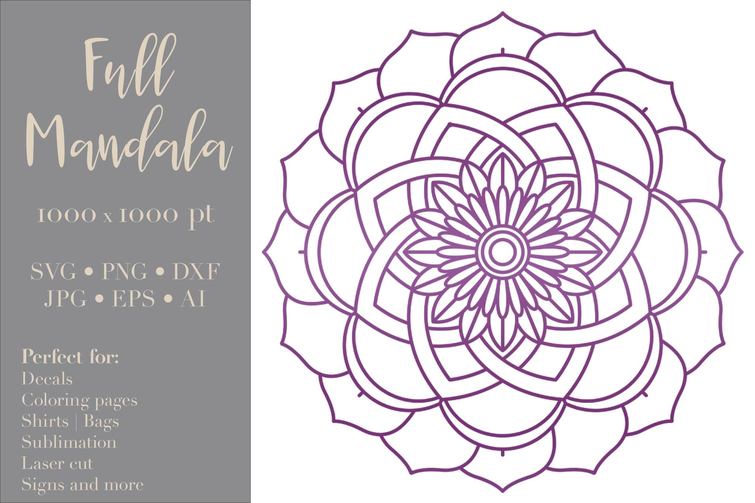 Mandalas SVG Bundle with Split Mandala Full-Half (1331884)