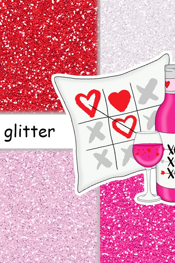 Valentine's Day Glitter | Love Digital Paper JPEG