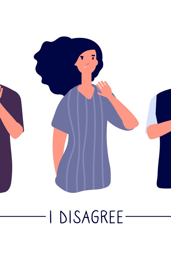 People with negative gestures. Young persons negative, disli